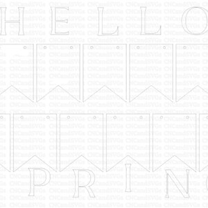 Hello Spring Pennant Banner | Spring Sign SVG | Cnc Cut File | Laser ...