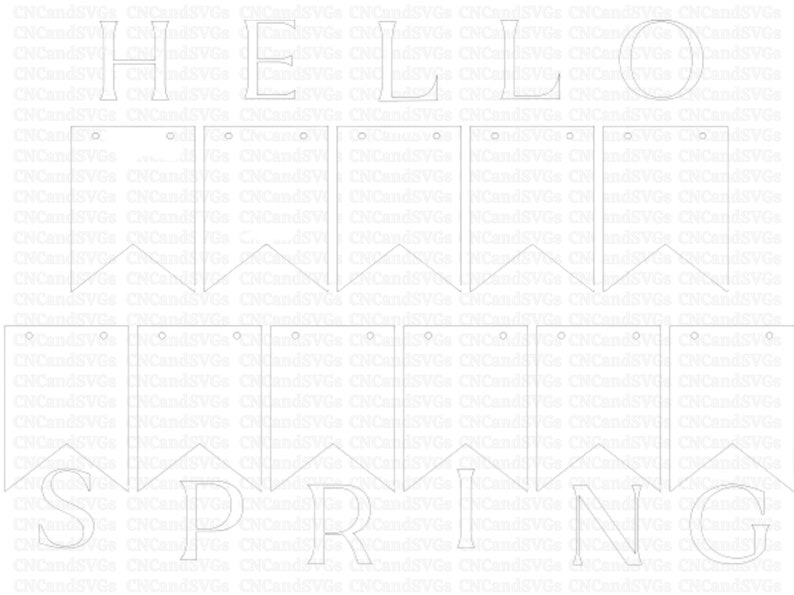 Hello Spring Pennant Banner | Spring Sign SVG | Cnc Cut File | Laser ...