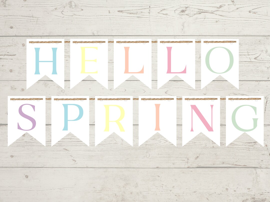 Hello Spring Pennant Banner | Spring Sign SVG | Cnc Cut File | Laser ...