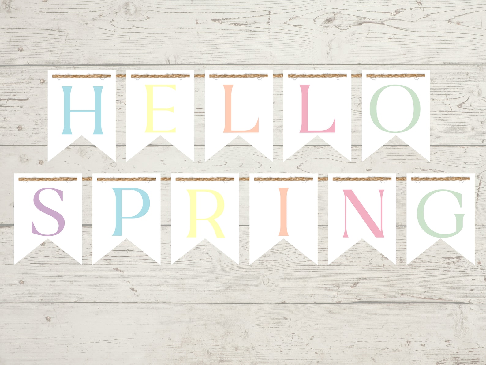Hello Spring Pennant Banner | Spring Sign SVG | Cnc Cut File | Laser ...