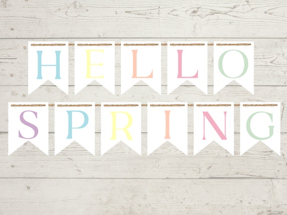 Hello Spring Pennant Banner Spring Sign SVG Cnc Cut File - Etsy