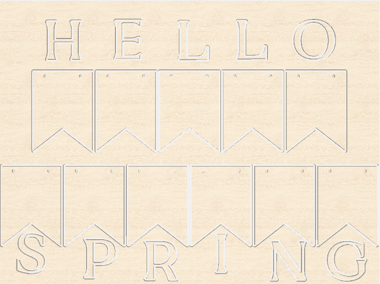 Hello Spring Pennant Banner | Spring Sign SVG | Cnc Cut File | Laser ...