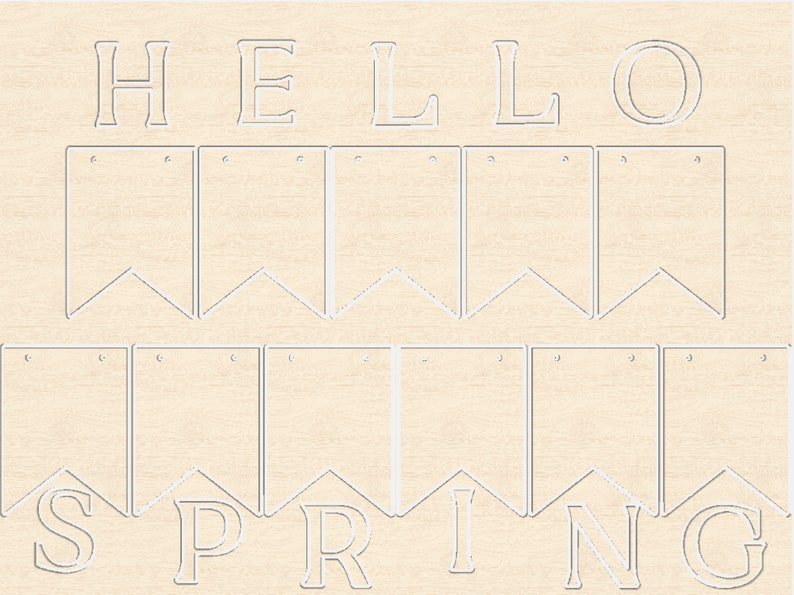 Hello Spring Pennant Banner | Spring Sign SVG | Cnc Cut File | Laser ...