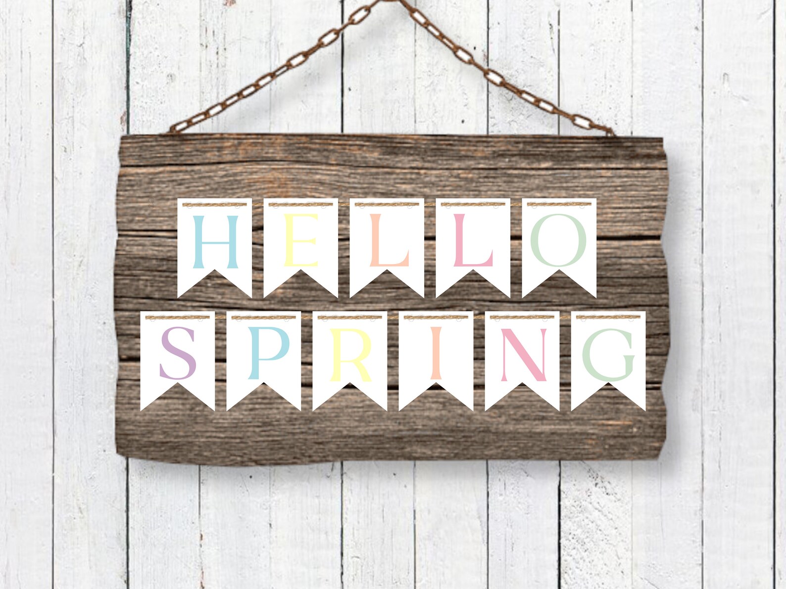 Hello Spring Pennant Banner | Spring Sign SVG | Cnc Cut File | Laser ...
