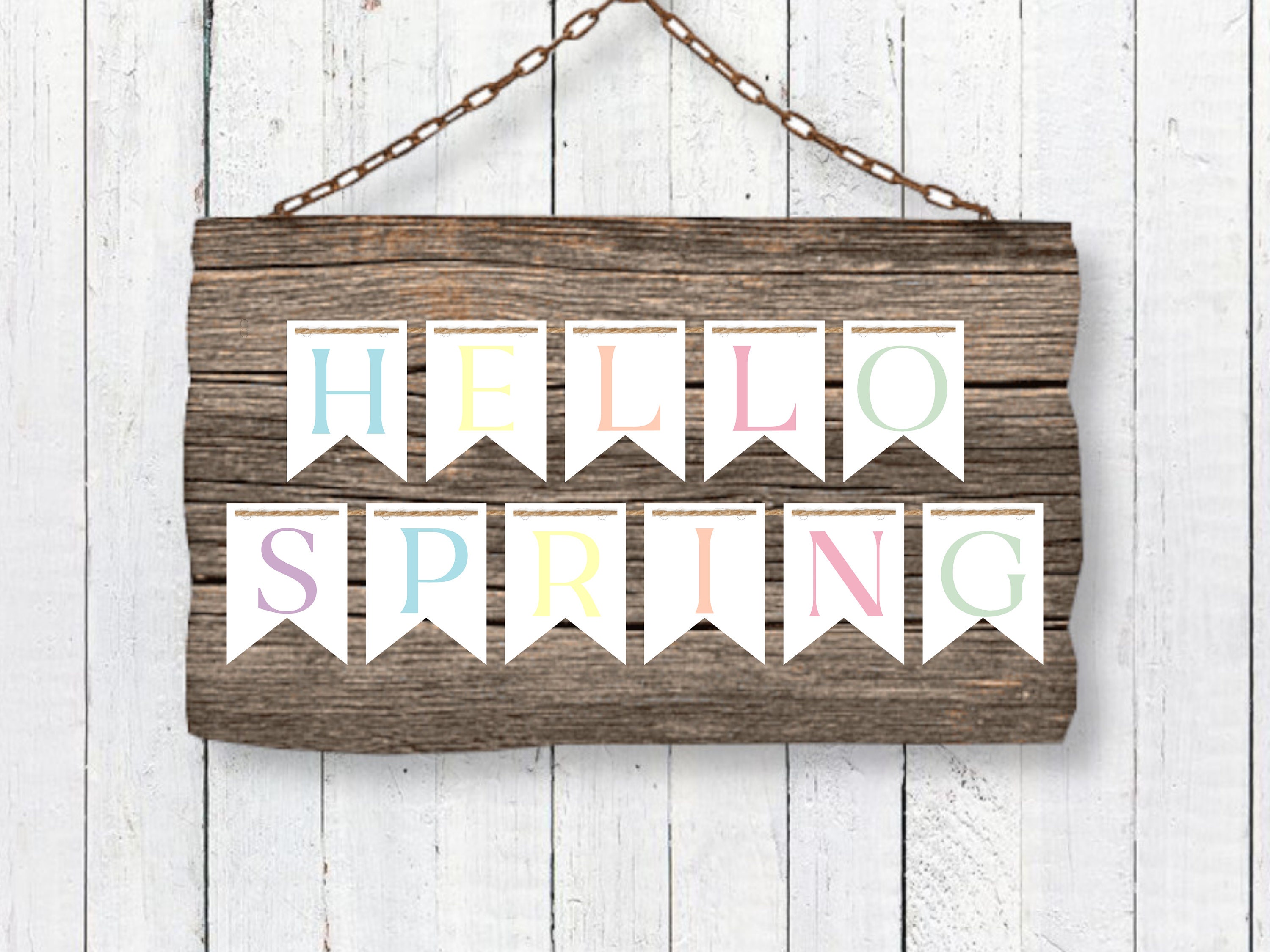 Hello Spring Pennant Banner | Spring Sign SVG | Cnc Cut File | Laser ...