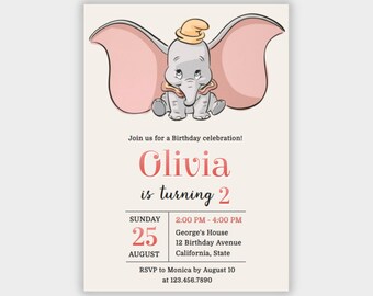 Dumbo Birthday Invitation | Etsy