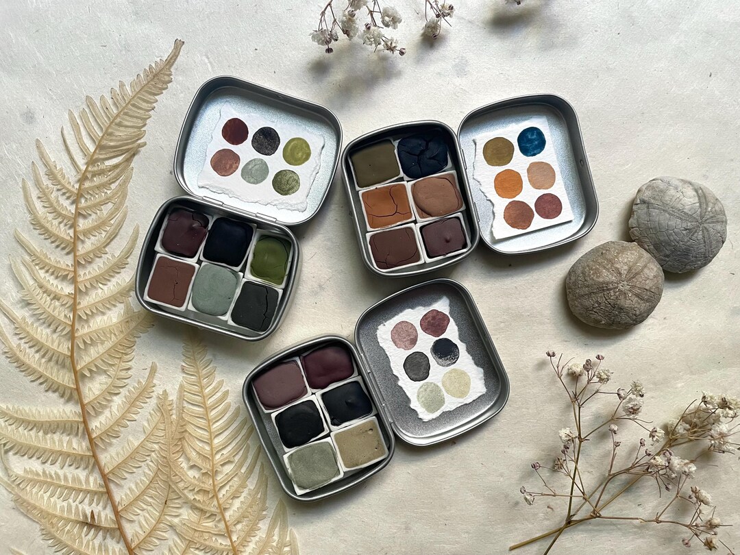 6 Porcelain Half Pans in Tiny Tin - Etsy