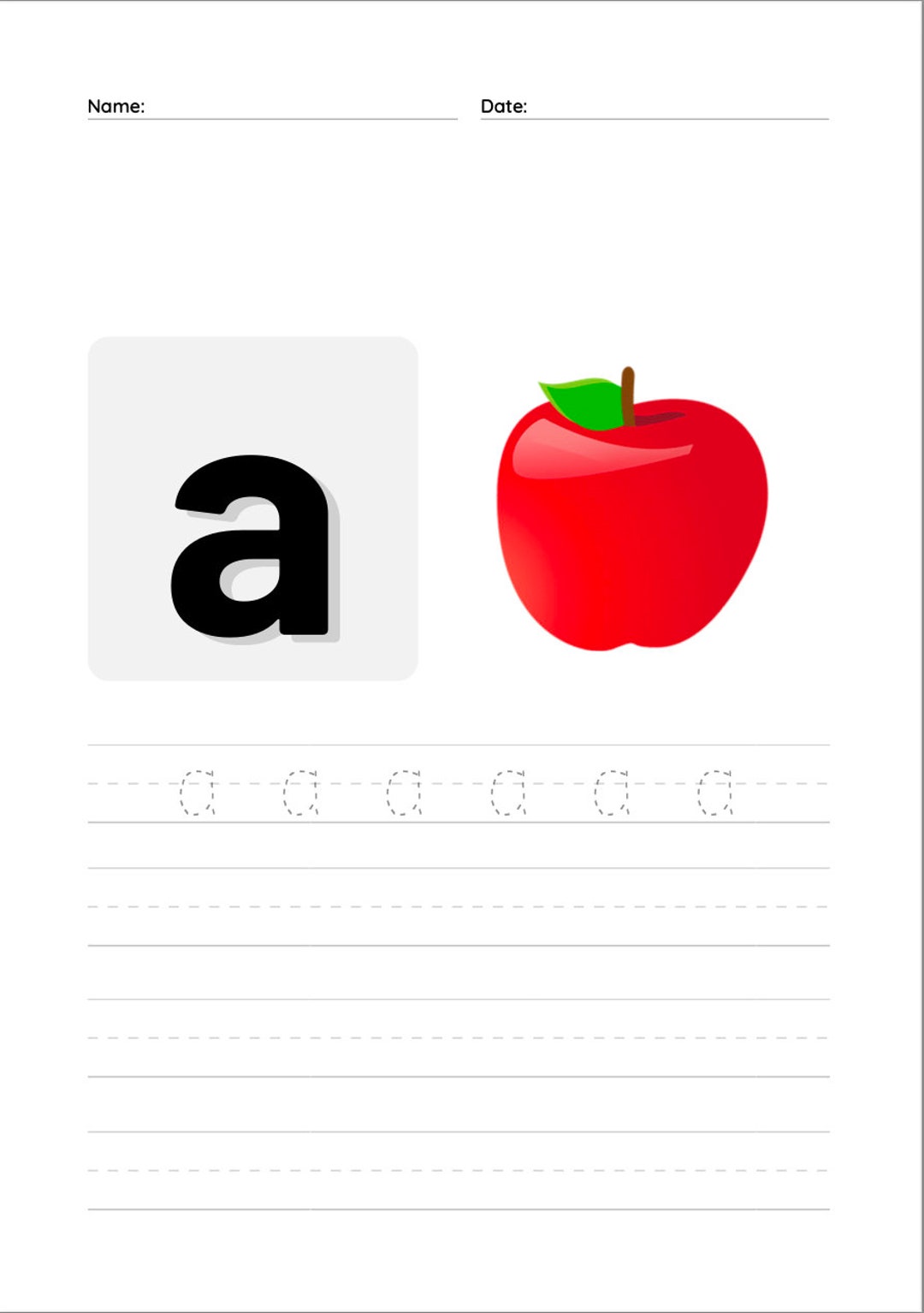 Handwriting Practice Lowercase (A to Z) - Etsy