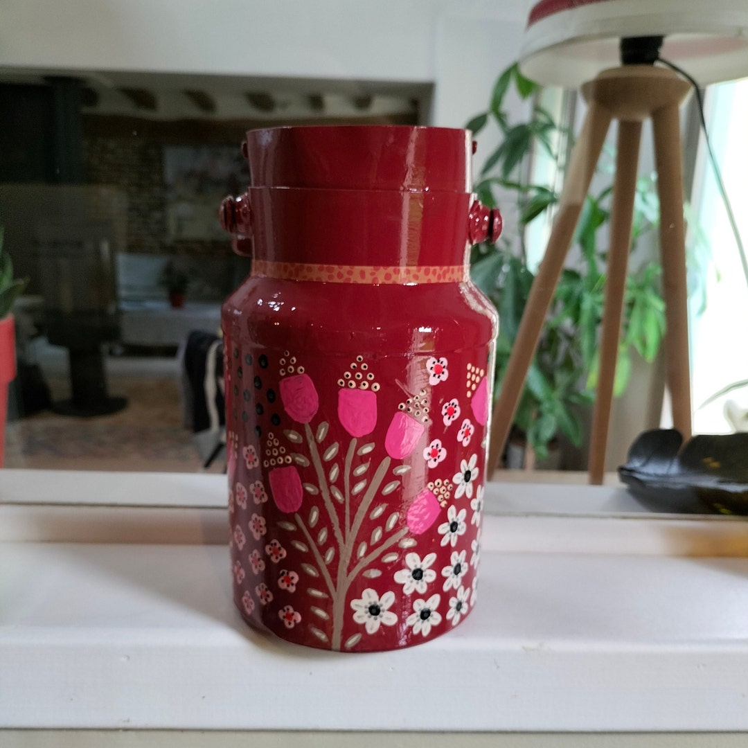 Hand-painted Iron Milk Jug With Country Motifs - Etsy