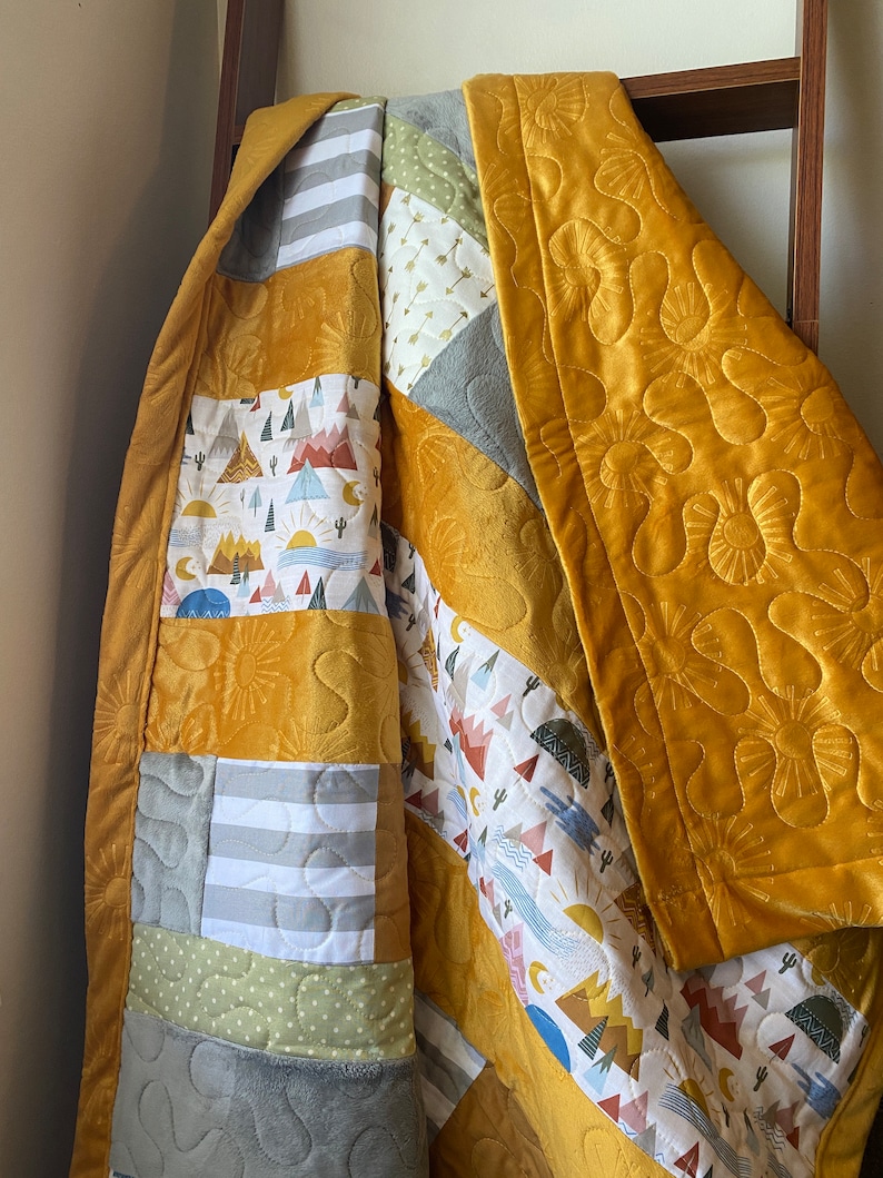 Sun Stripe Minky Quilt (40x46) - Etsy