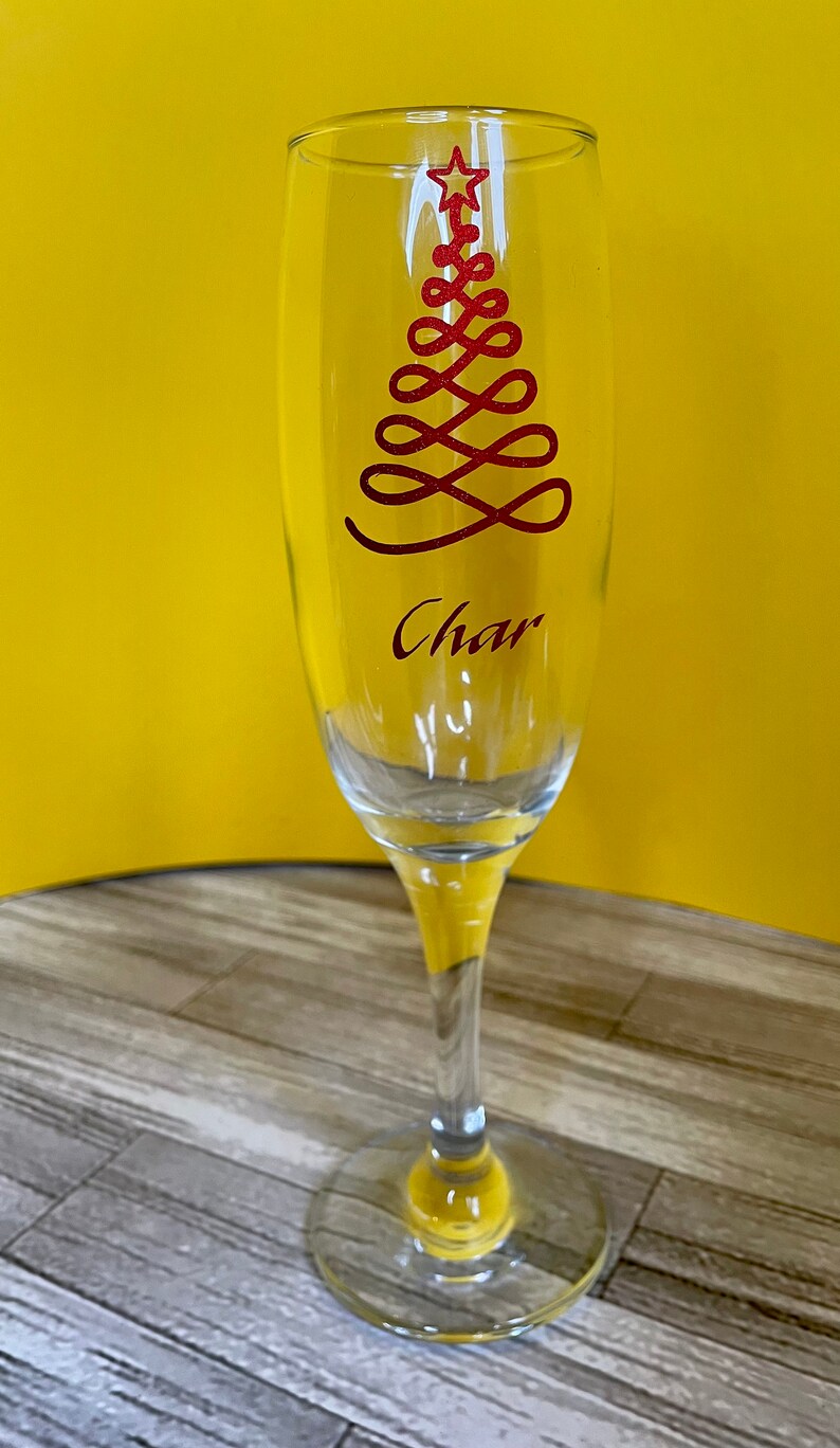 Christmas Tree Prosecco Glass Personalised Christmas Flute Personalised ...