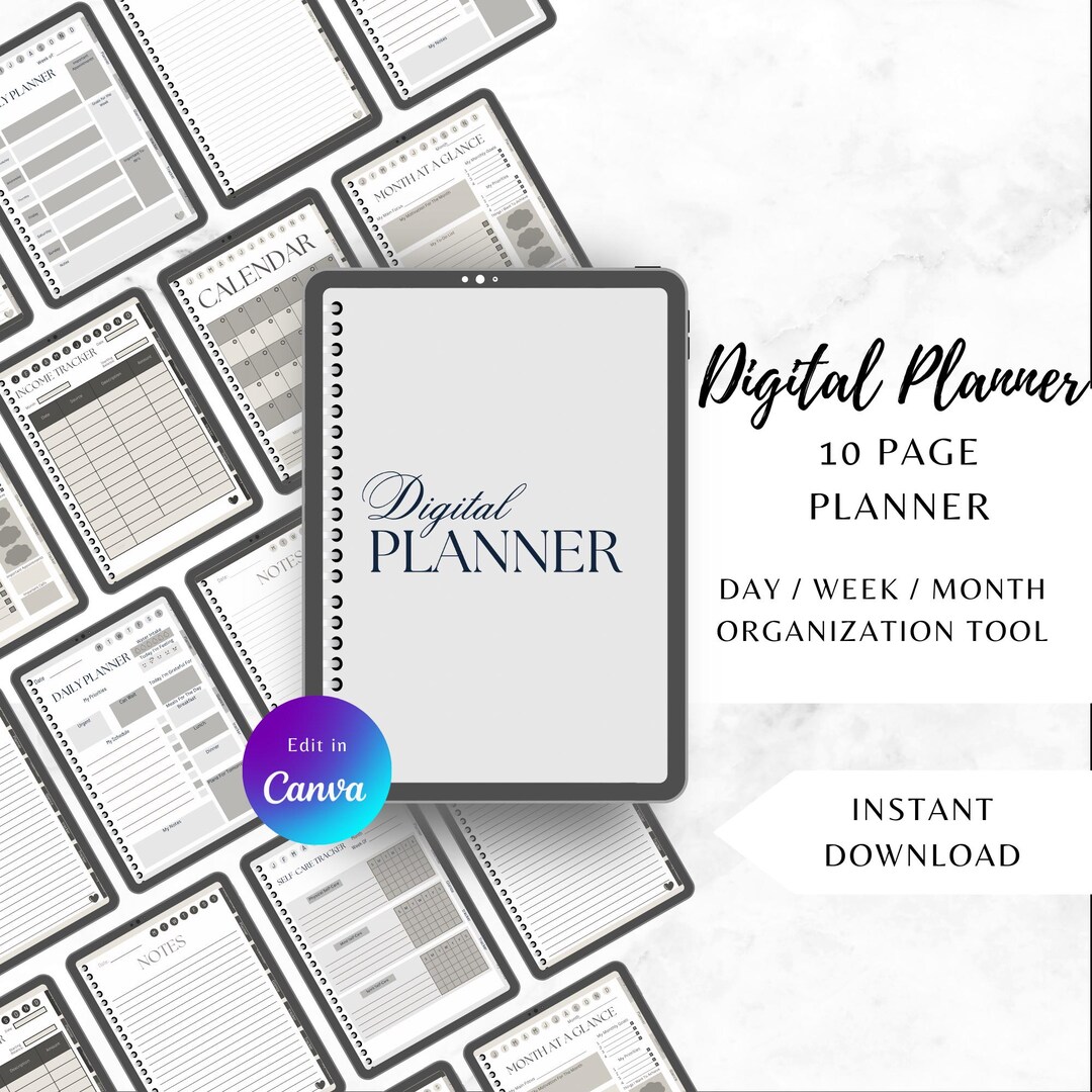 Customizable Digital Planner | Canva Template (instant Download) - Etsy
