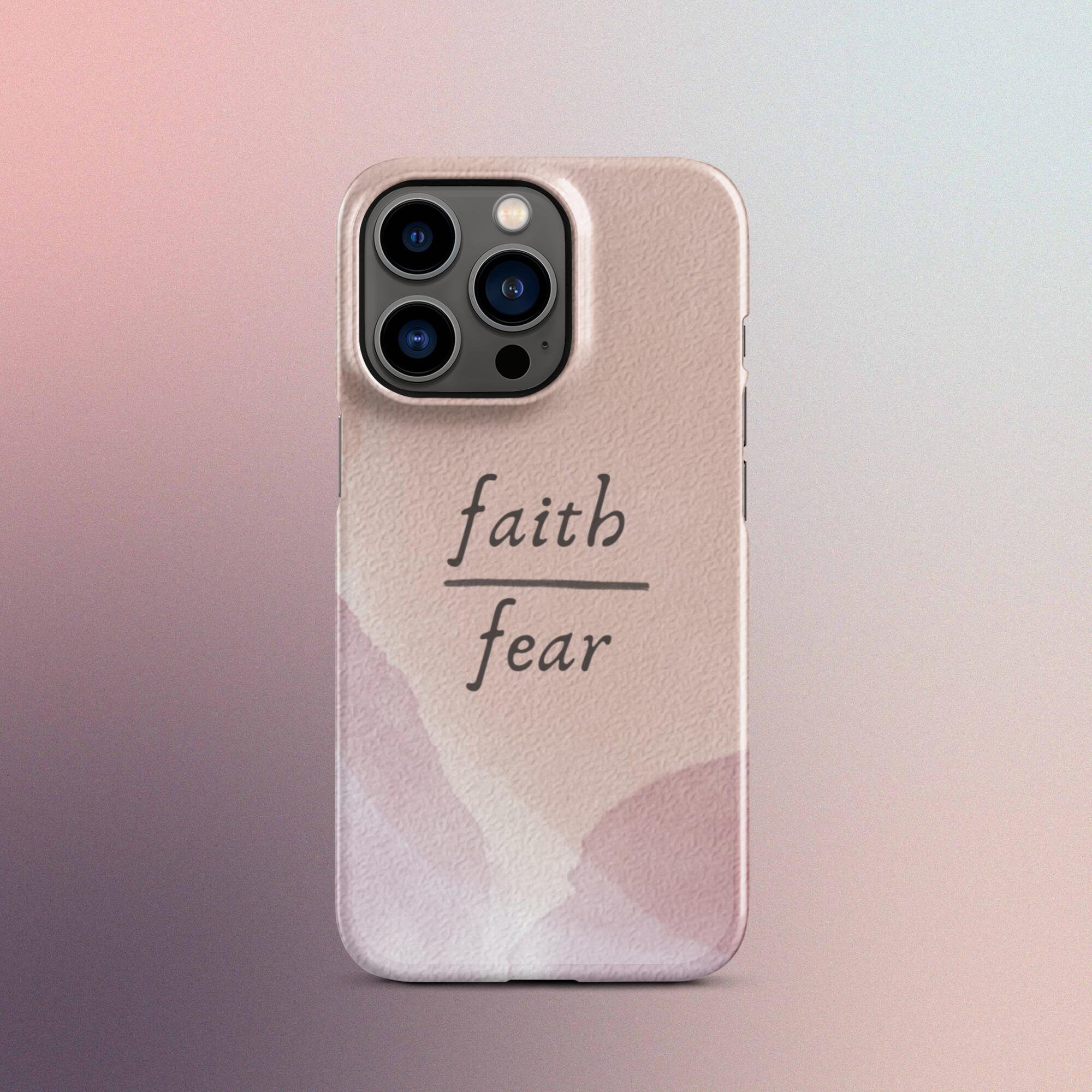 Sleek Minimalist Pink Aesthetic Phone Case Faith Over Fear - Etsy
