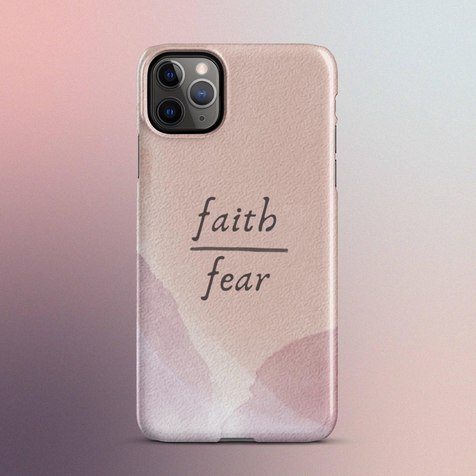 Sleek Minimalist Pink Aesthetic Phone Case Faith Over Fear - Etsy