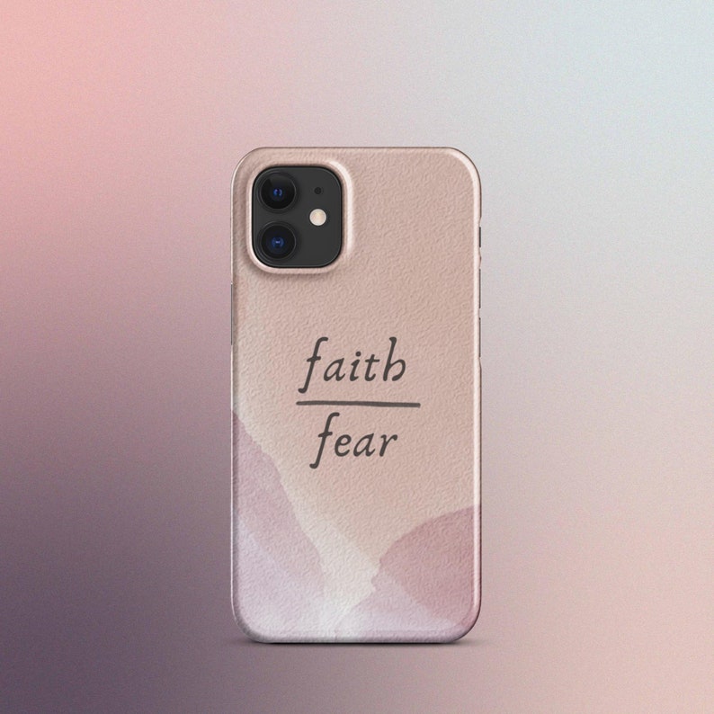 Sleek Minimalist Pink Aesthetic Phone Case Faith Over Fear - Etsy