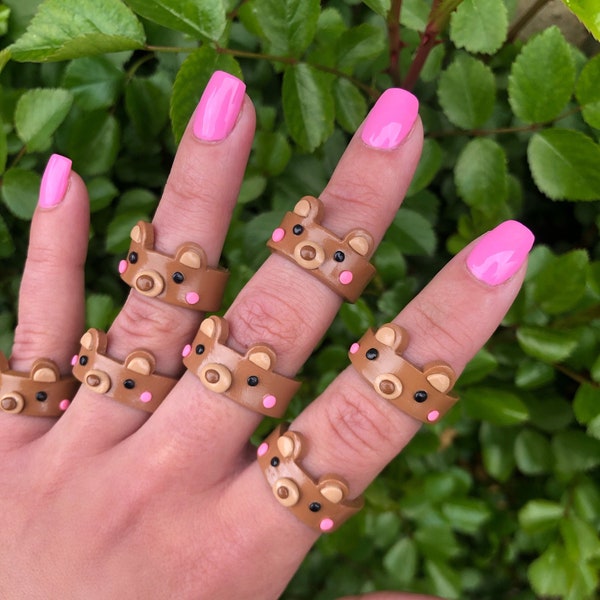 Animal Clay Ring - Etsy