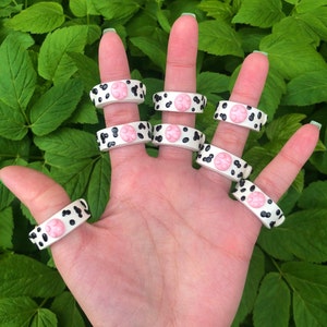 Cute Handmade Clay Cow Ring - Etsy