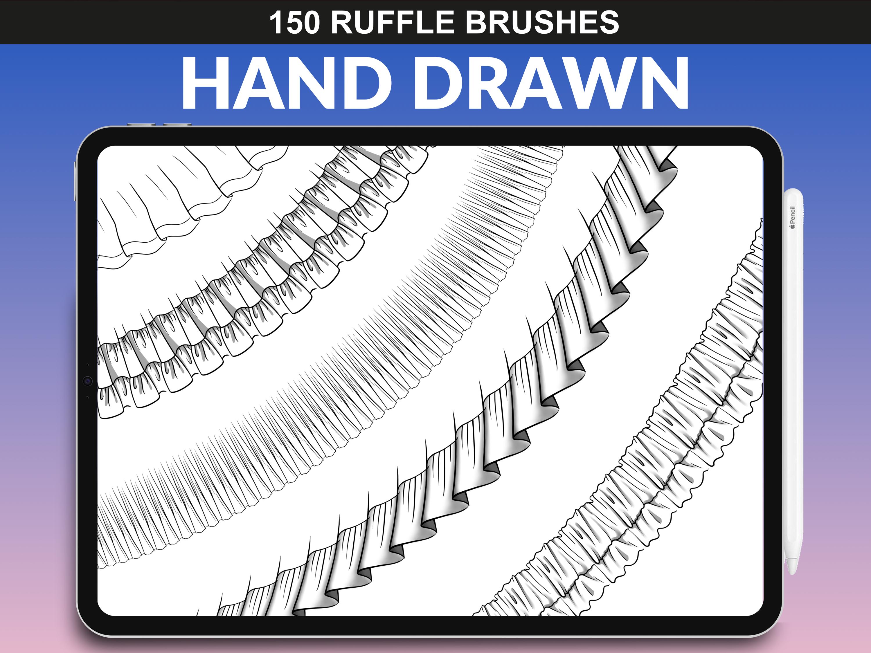 150 Procreate Ruffles Brushes Procreate Folds Brush Procreate Fashion ...