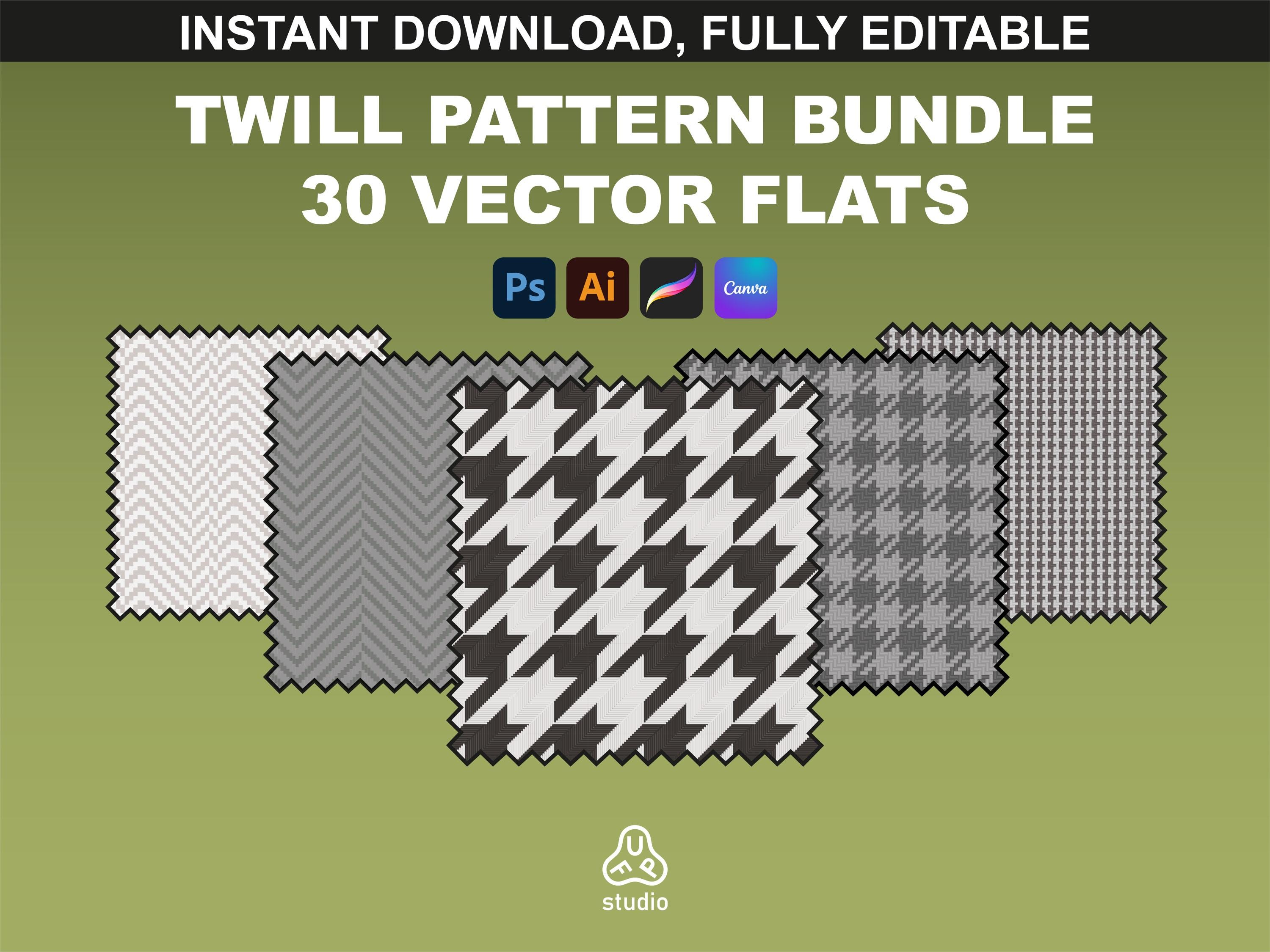 Twill Fabric Patterns - Fashion Textile Pattern Template - Instant ...