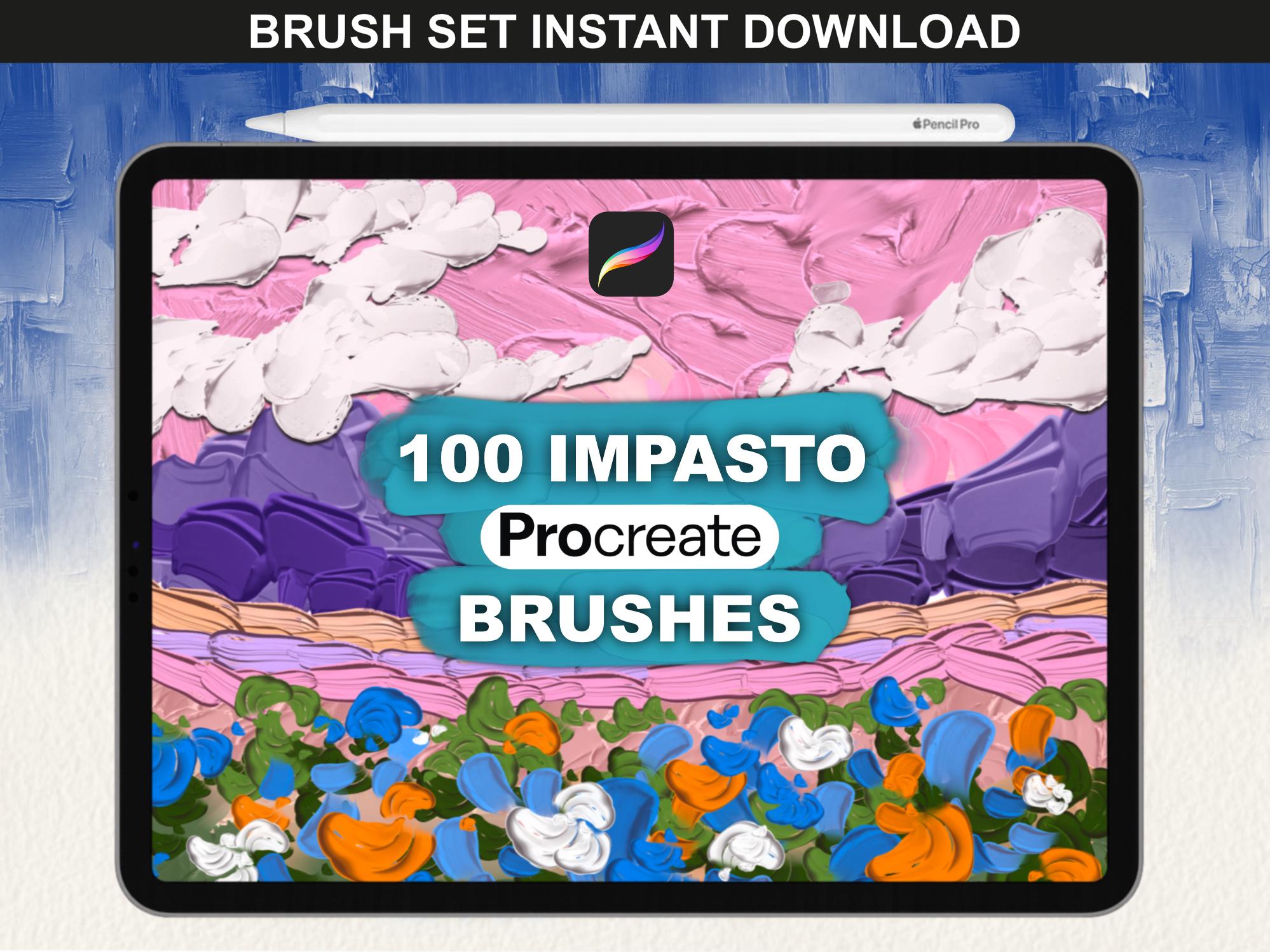Realistic Impasto Procreate Brushes, 100 Oil Paint Brushes for ...