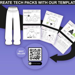 Sweatpants Mockup & Vector Bundle - Fashion Design Tech Pack Template ...