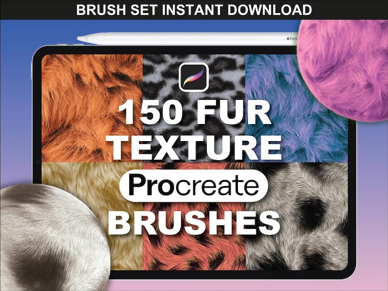150 Procreate Fur Fabric Texture Brushes Textile Brushes Procreate ...