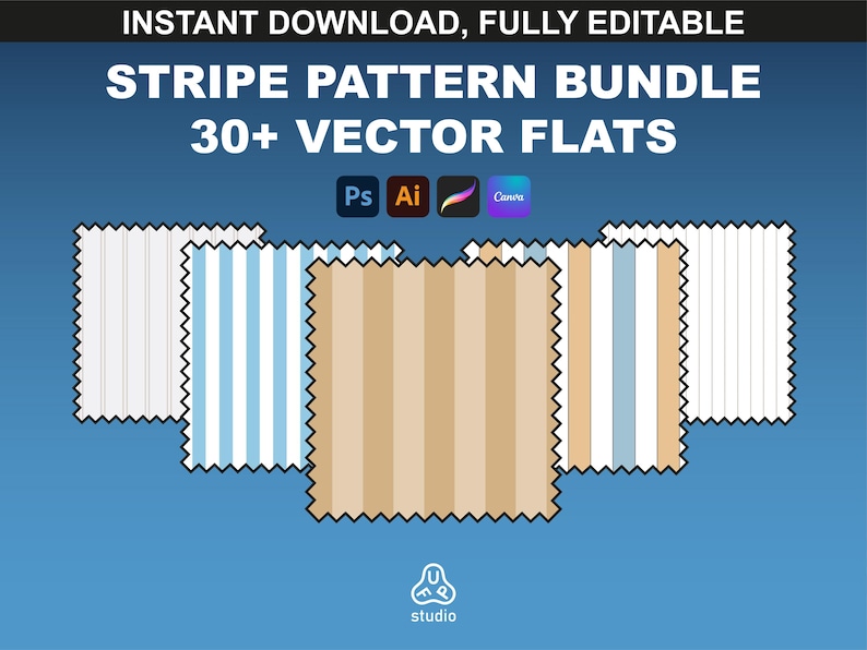 Striped Fabric Patterns Bundle: 50+ Vector Textile Designs for Tech ...