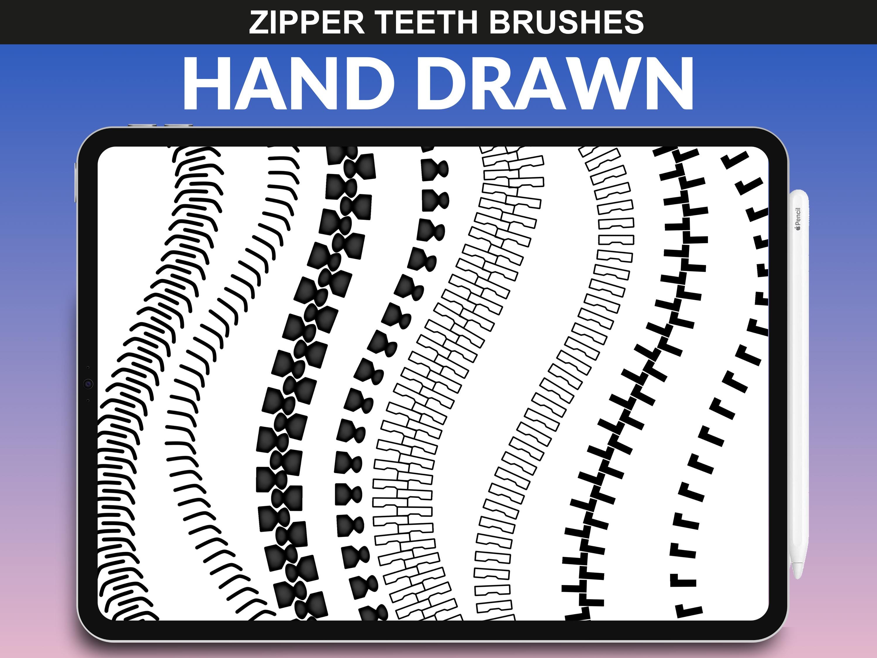150 Procreate Zipper Brushes – Procreate Zipper Pull Stamps + 49 Zipper ...