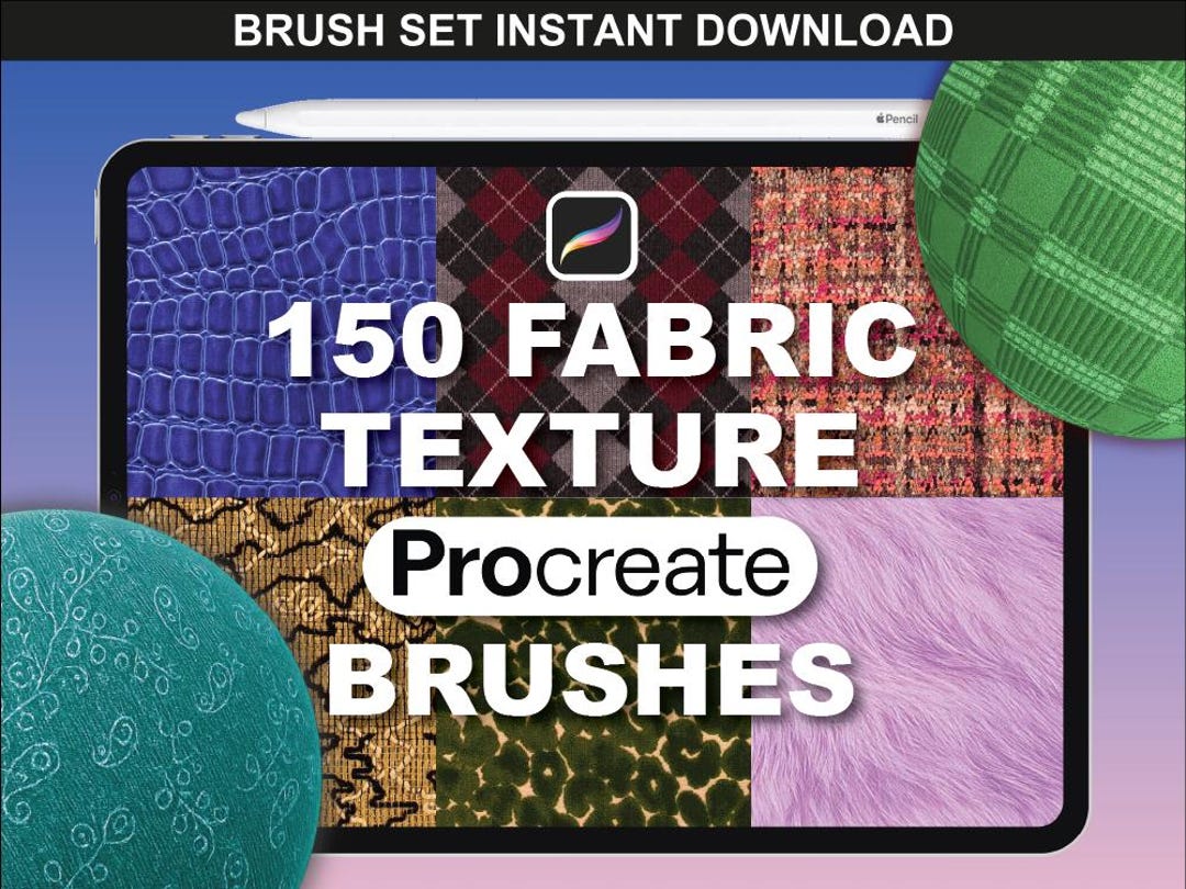 150 Procreate Fabric Texture Brushes – Seamless Textile Brushes ...