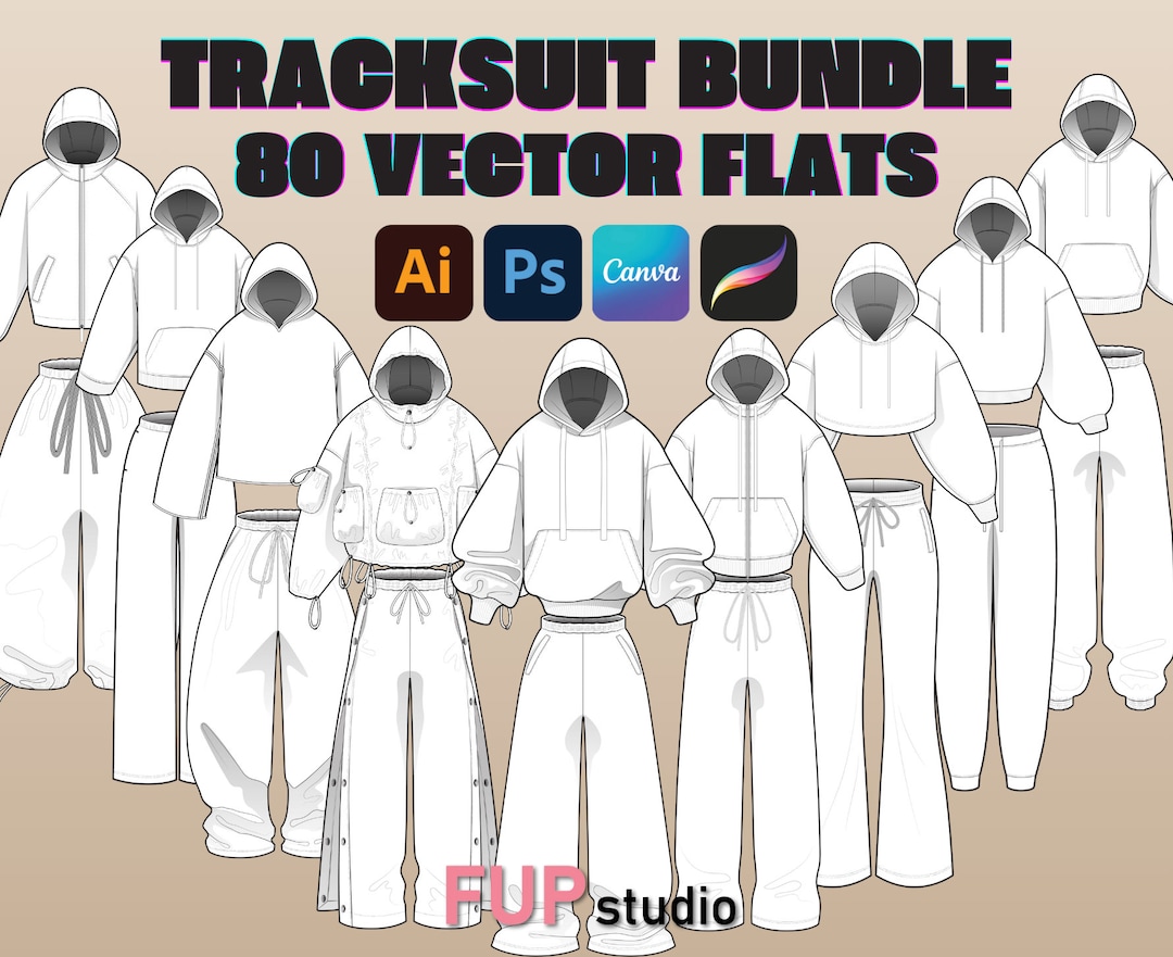 Tracksuit Mockups & Fashion Vector Bundle Pack - Fashion Design Tech ...