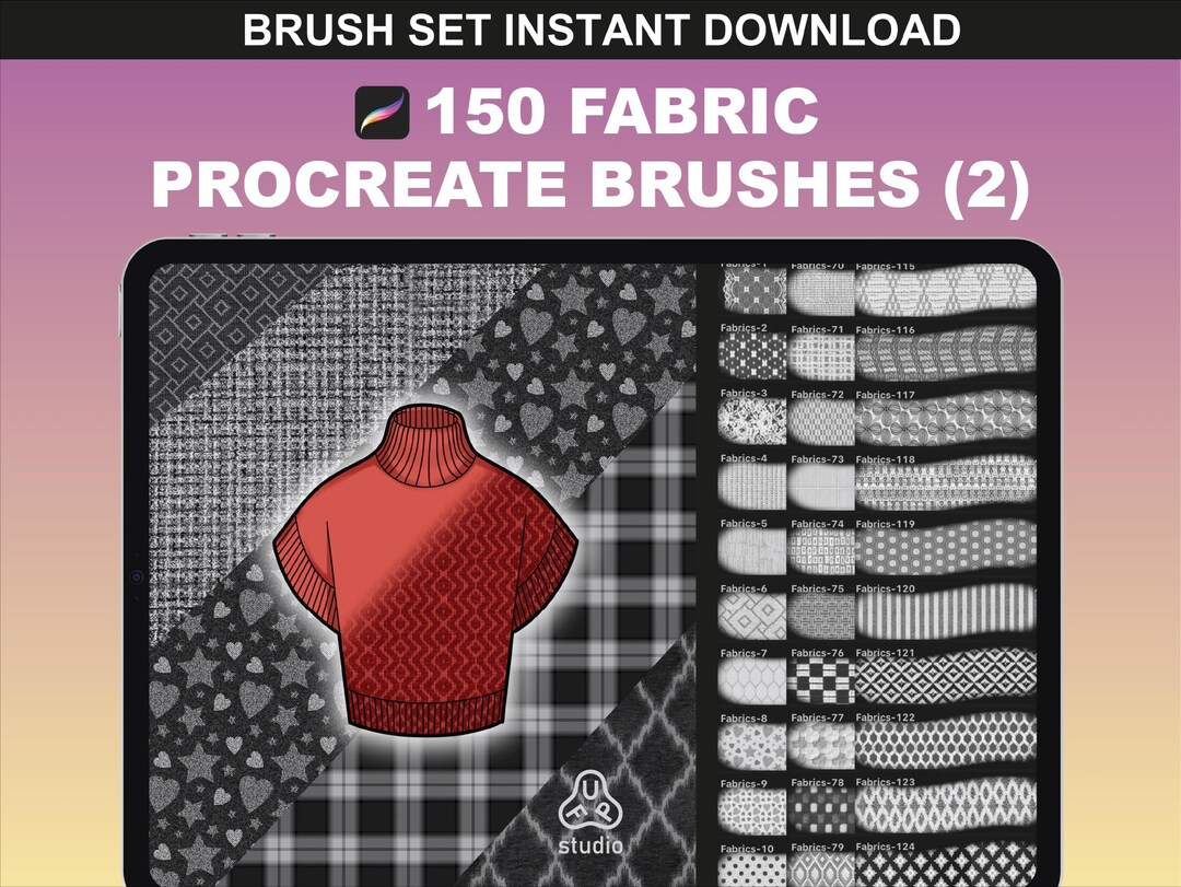 150 Procreate Fabric Texture Brushes. Textile Brushes Procreate Clothes ...