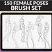 150 Female Body Pose Procreate Brushes Procreate Fashion Pose Procreate Body Stamps Procreate ...
