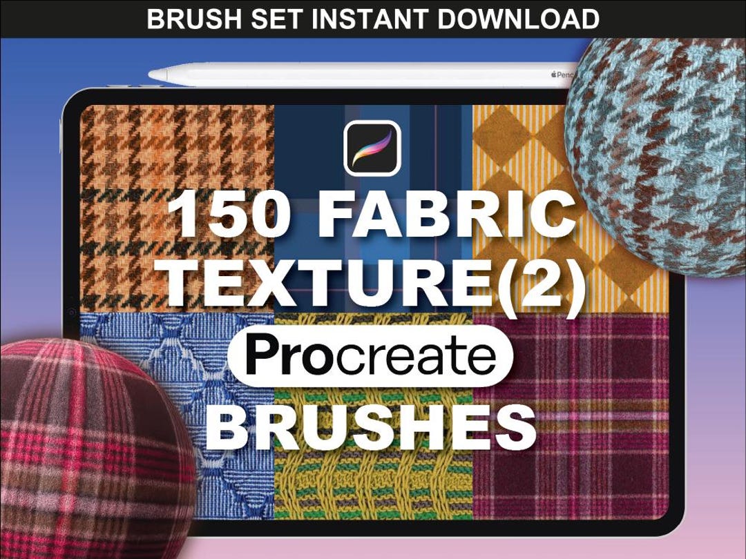 150 Procreate Fabric Texture Brushes. Textile Brushes Procreate Clothes ...