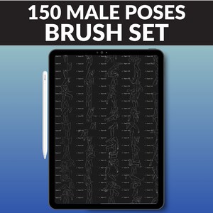 Procreate Male Body Poses Stamps & Brush Set for Fashion Illustration ...