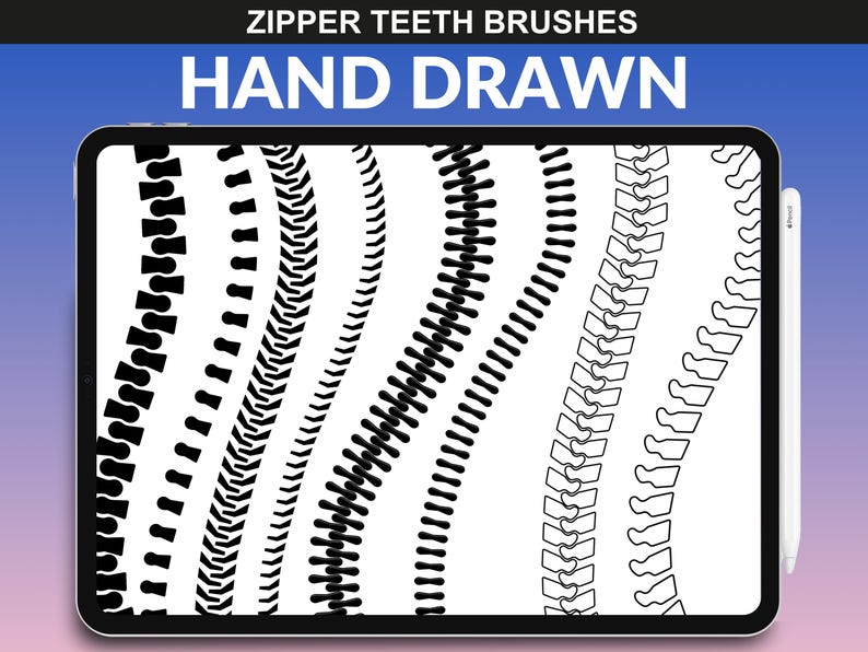 150 Procreate Zipper Brushes – Procreate Zipper Pull Stamps + 49 Zipper ...