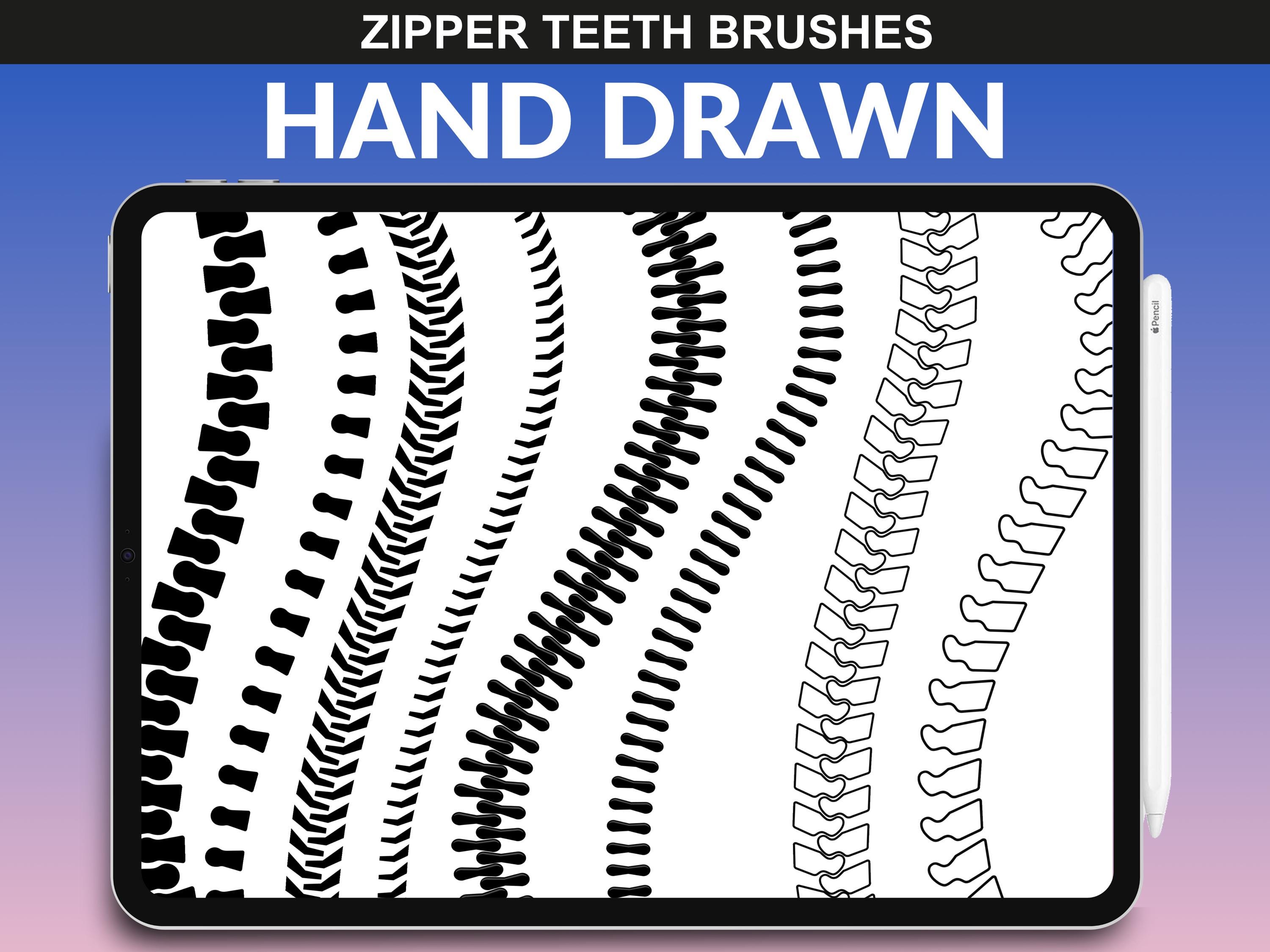 150 Procreate Zipper Brushes – Procreate Zipper Pull Stamps + 49 Zipper ...