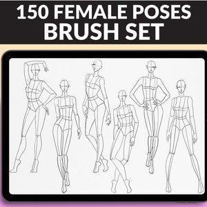 150 Female Body Pose Procreate Brush Body Pose Stamps Woman Body Female ...