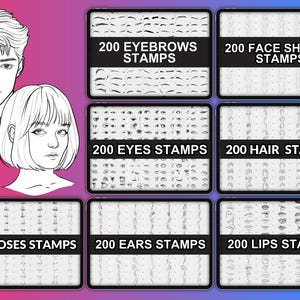 1400+ Procreate Brushes - Portrait Brush Set for Procreate Drawings | Instant Procreate ...