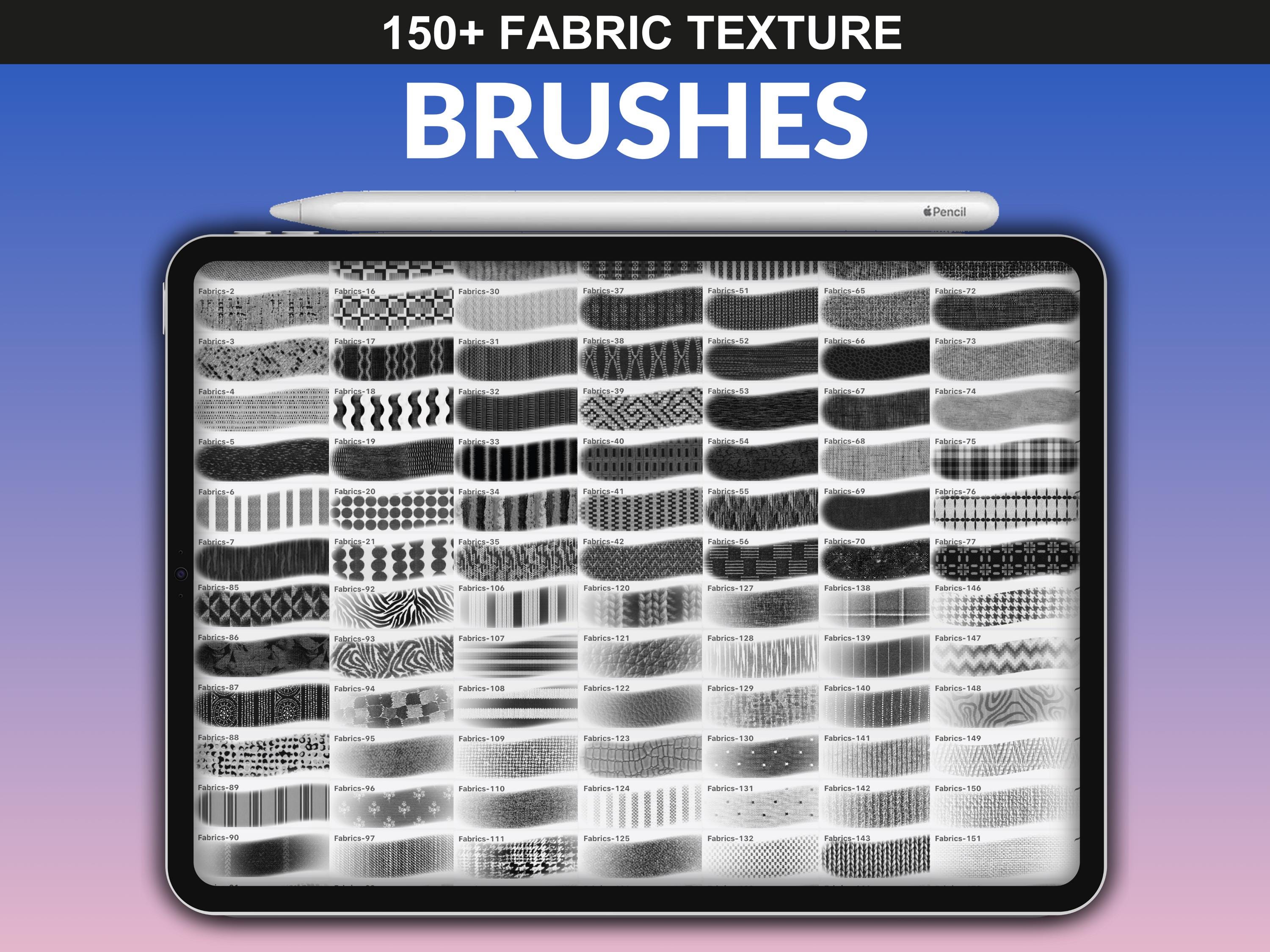 150 Procreate Fabric Texture Brushes – Seamless Textile Brushes ...