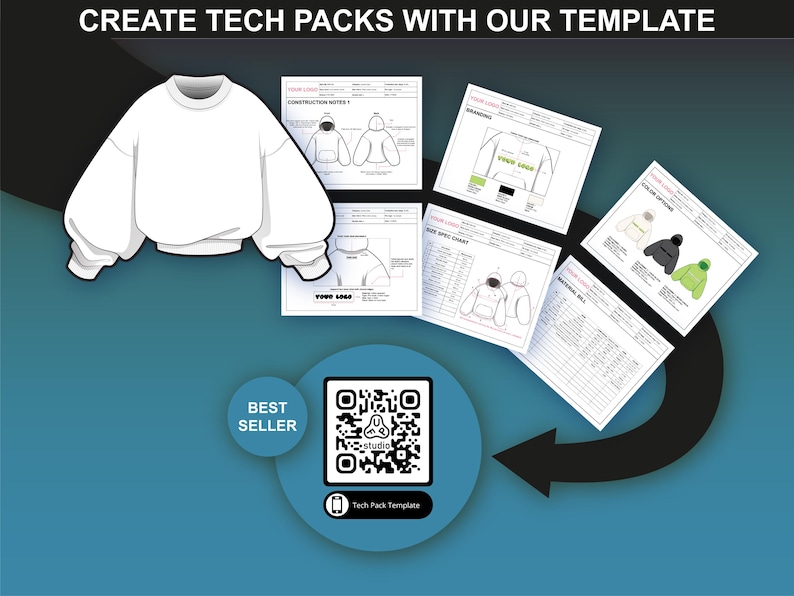 Streetwear Mockups Bundle for Tech Pack Templates & Clothing Brands ...