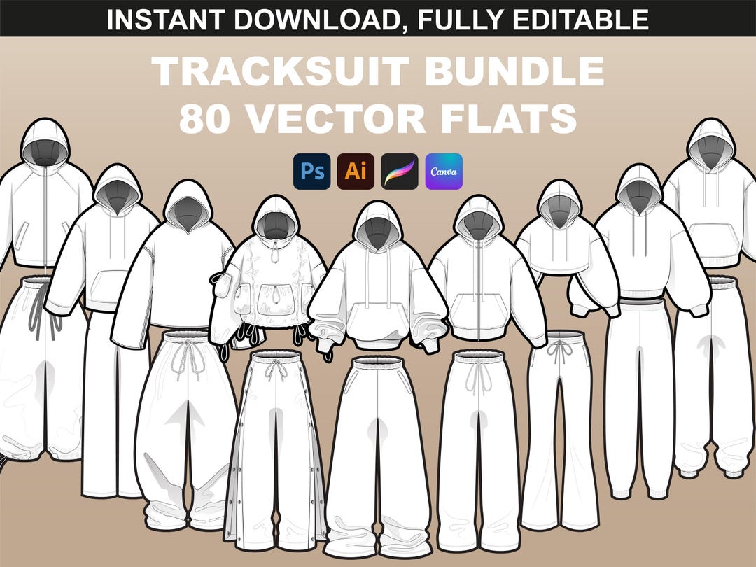 Tracksuit Mockups & Fashion Vector Bundle Pack - Fashion Design Tech ...