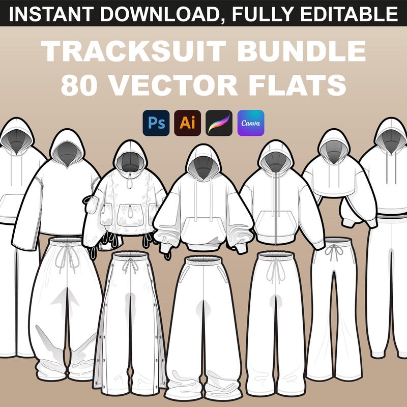 Hoodies Pants Template - Etsy