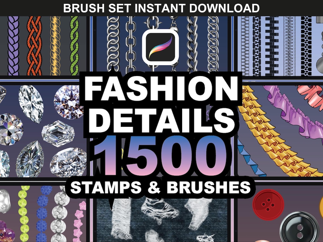 1500 Procreate Brushes – Fashion Procreate Brush Set for Fashion Design ...