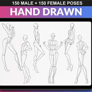 Body Poses Procreate Stamps & Brush Set for Fashion Illustration, Male ...