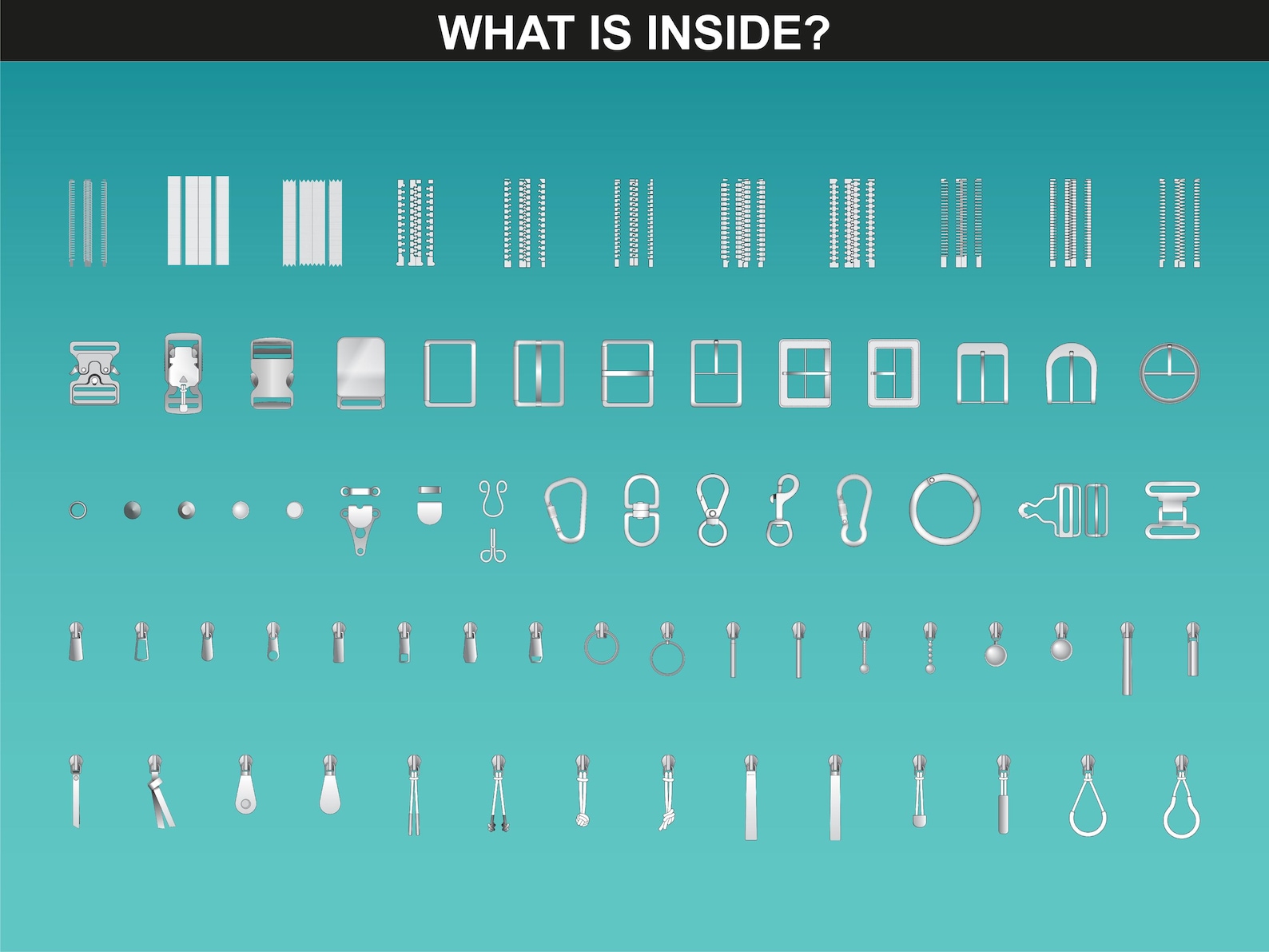 Zipper Vectors & Hardwares Bundle - Illustrator Brushes for Tech Pack ...