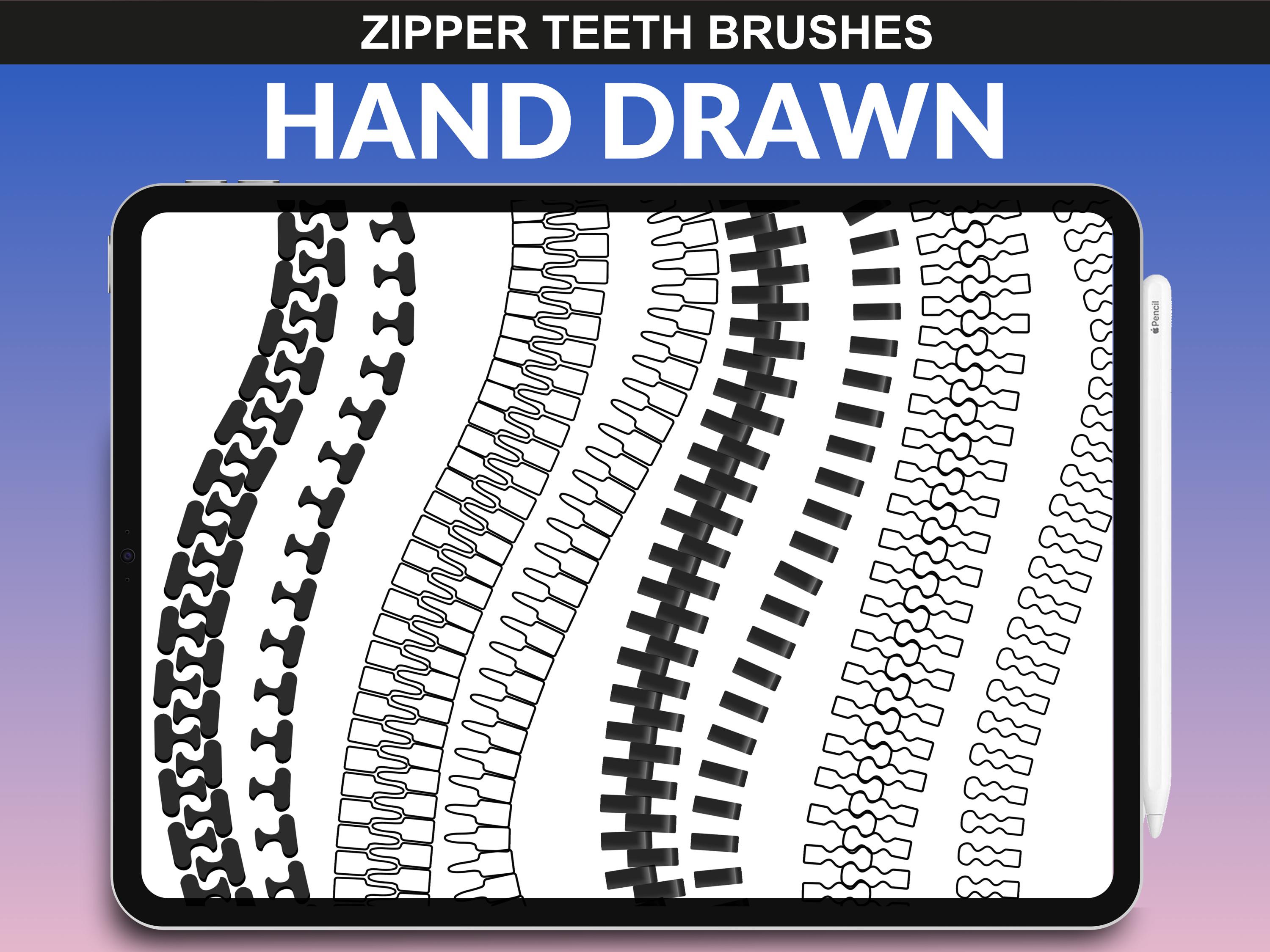 150 Procreate Zipper Brushes – Procreate Zipper Pull Stamps + 49 Zipper ...