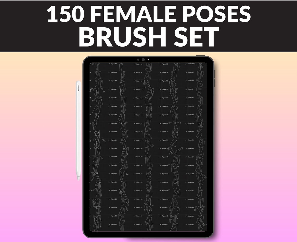 150 Female Body Pose Procreate Brushes Procreate Fashion Pose Procreate ...