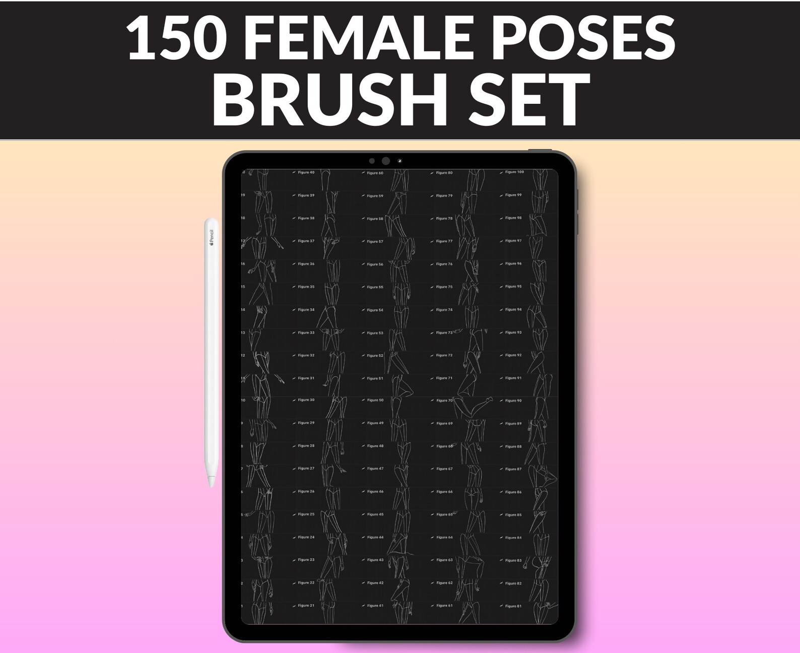 150 Female Body Pose Procreate Brushes Procreate Fashion Pose Procreate Body Stamps Procreate ...
