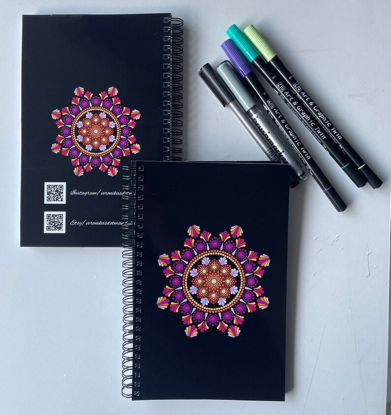 Notebook With Purple Dot Mandala - Etsy