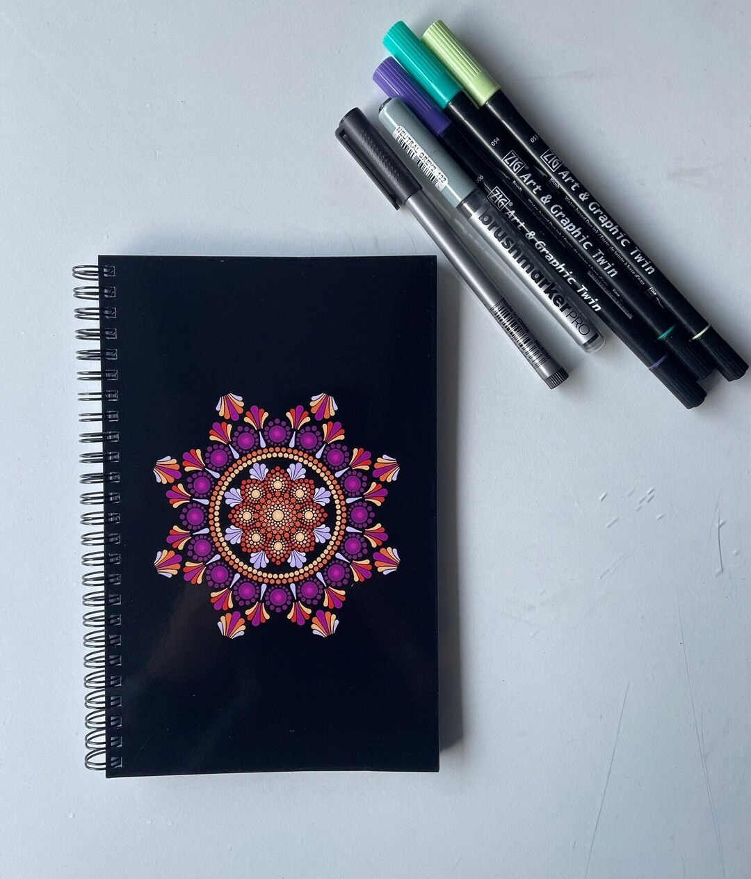 Notebook With Purple Dot Mandala - Etsy